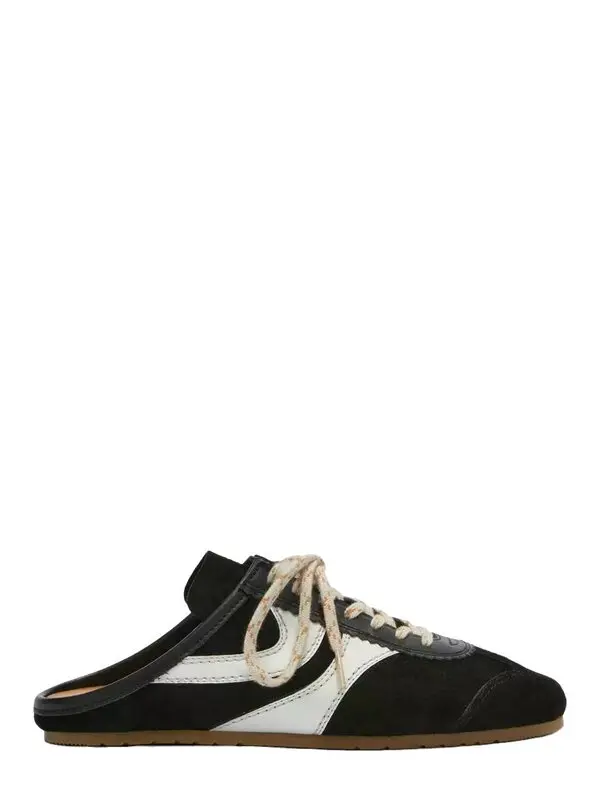 Dries Van Noten Suede Sneakers Mules - Black