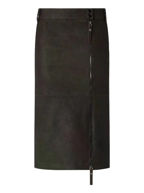 Pinko Zip Detail Midi Skirt - Brown