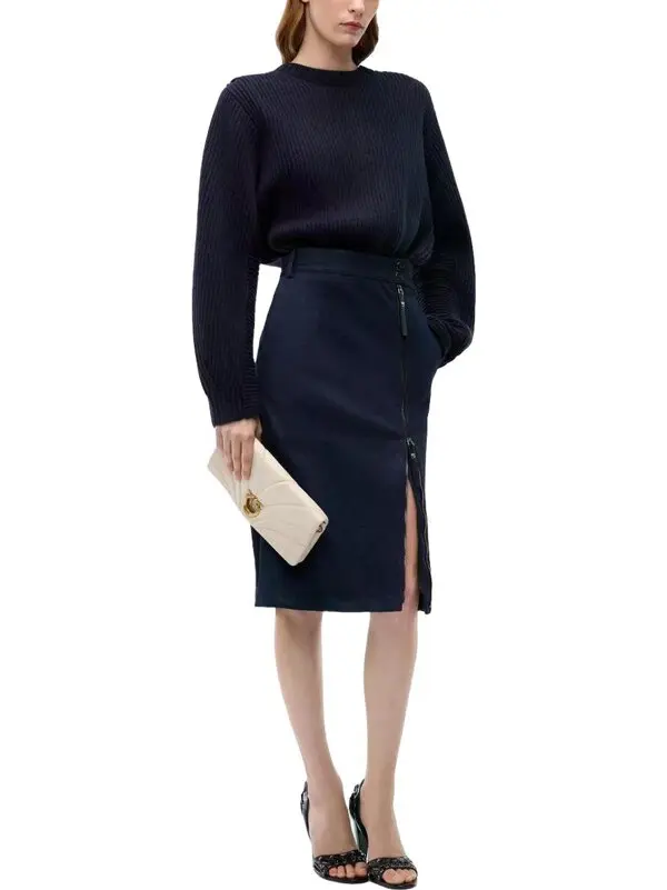 Pinko Zipped Midi Skirt - Blue