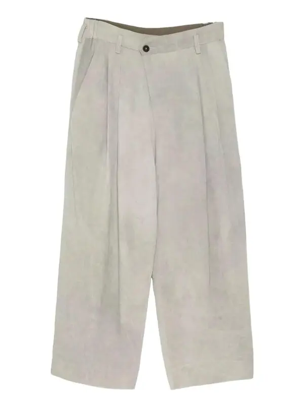 ZIGGY CHEN Pleated Wide-leg Trousers - Grey