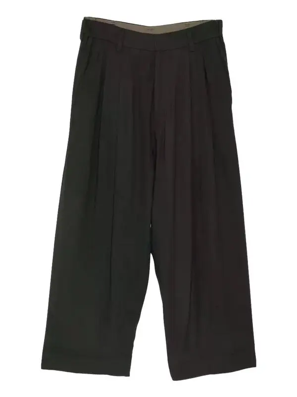 ZIGGY CHEN Tailored Pleated Belt-loop Trousers - Green