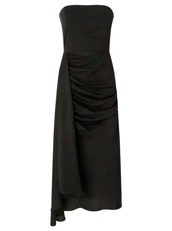 Pinko Strapless Draped Detail Dress - Black