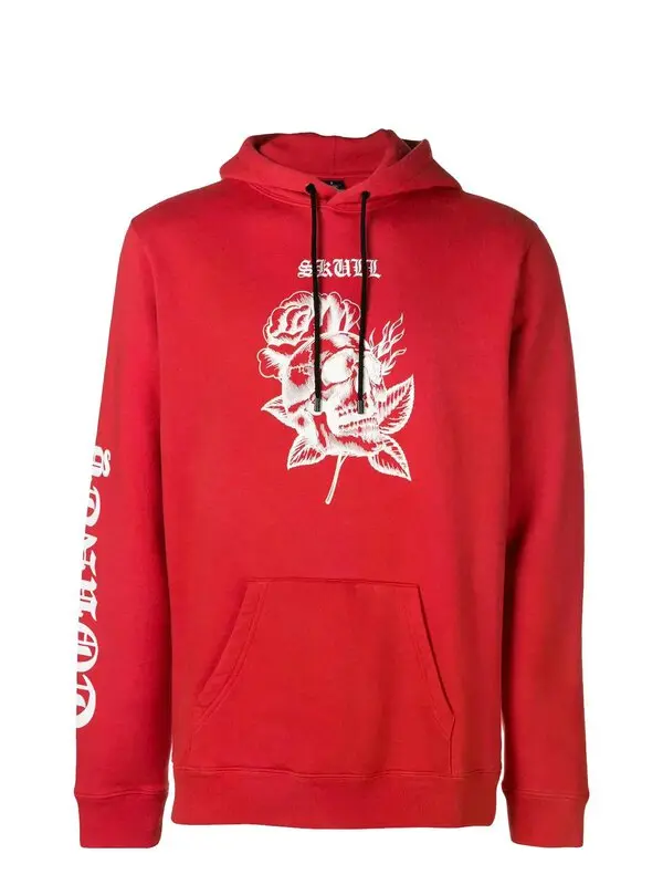 COUNTY OF MILAN Skull Tattoo Hoodie - Red