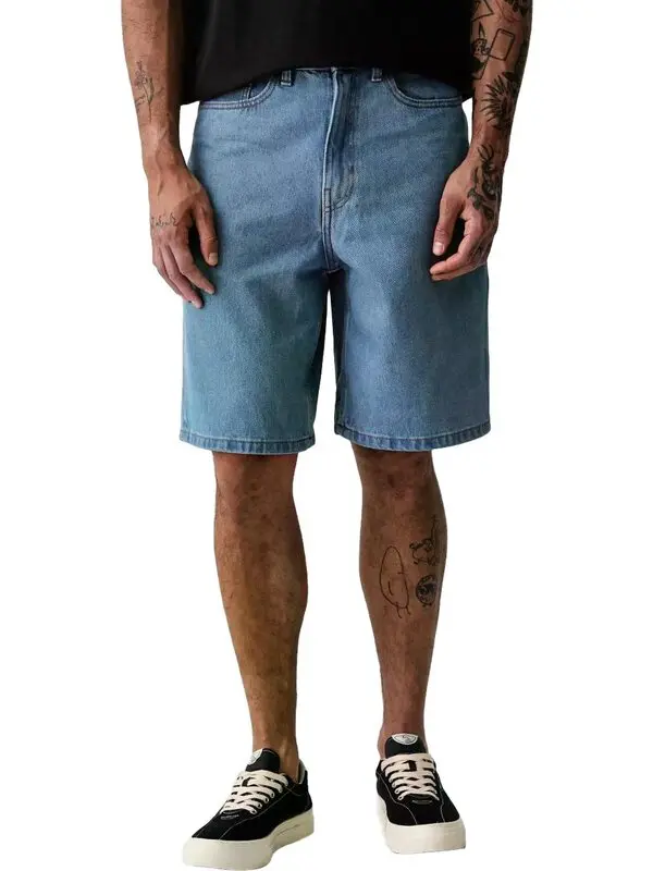 VANS Logo Patch Denim Shorts - Blue