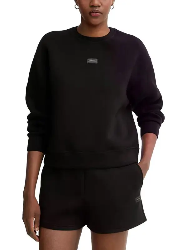 Armani Exchange Crewneck Sweatshirt With Logo Patch - Black