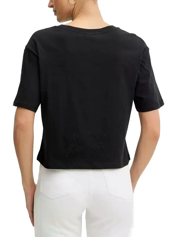 Armani Exchange Rhinestone-embellished Logo-print T-shirt - Black