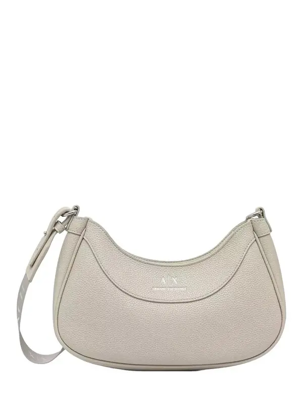 Armani Exchange Grained Crescent Crossbody Bag - Neutrals