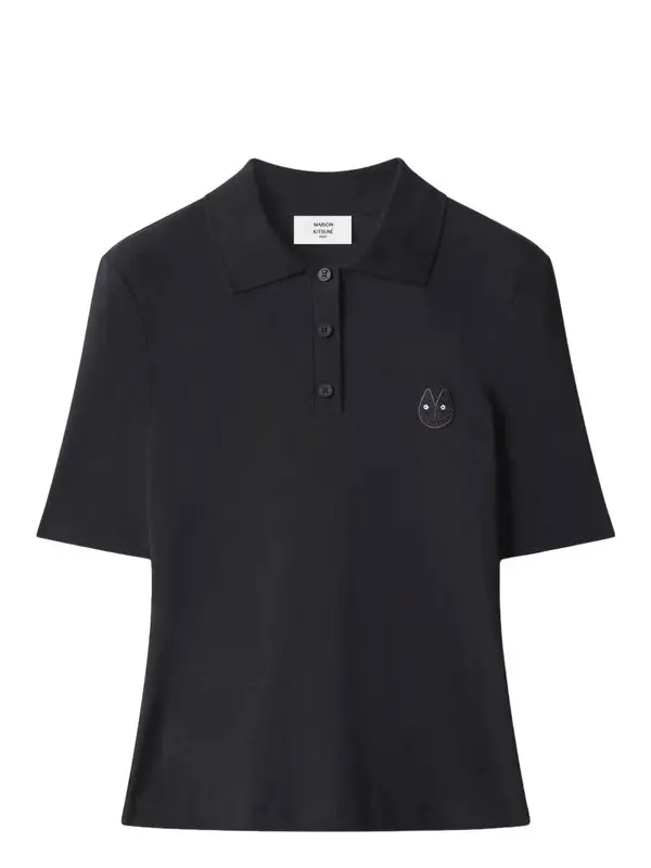Maison Kitsuné Fortune Fox Short-sleeve Polo Shirt - Black