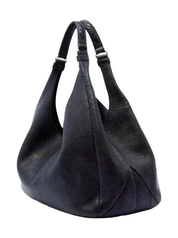 Bottega Veneta 2005 Large Leather Campana Hobo Bag - Black
