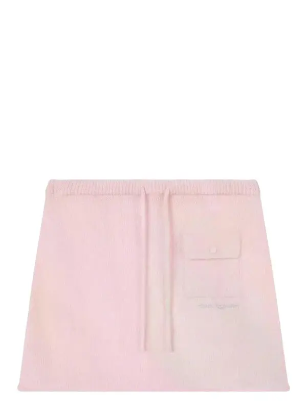 REST&RECREATION Drawstring Knitted Mini Skirt - Pink