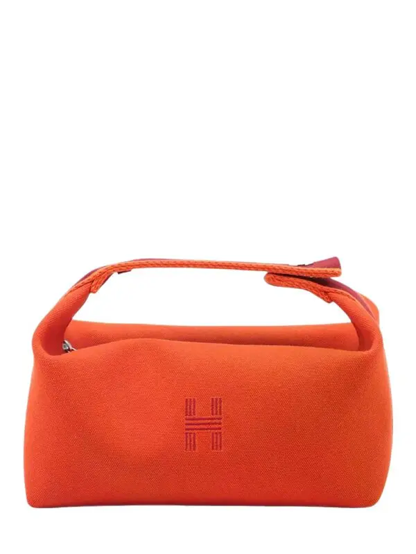 Hermès Toile Bride A Brac Case Vanity Bag - Orange