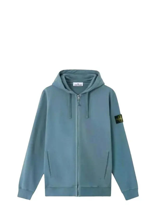 Stone Island 6100067 Brushed Organic Cotton Fleece Sweatshirt - Blue