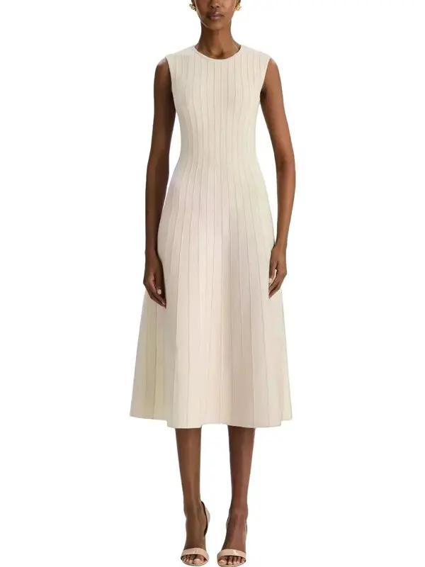 Oscar De La Renta Ottoman Knitted A-line Midi Dress - Neutrals