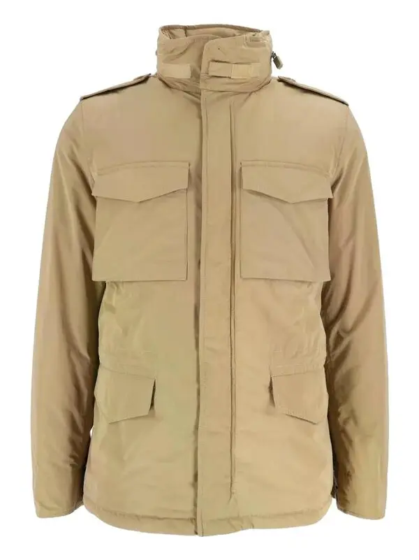 Aspesi Minifield Jacket With High Neck And Concealed Zip - Neutrals