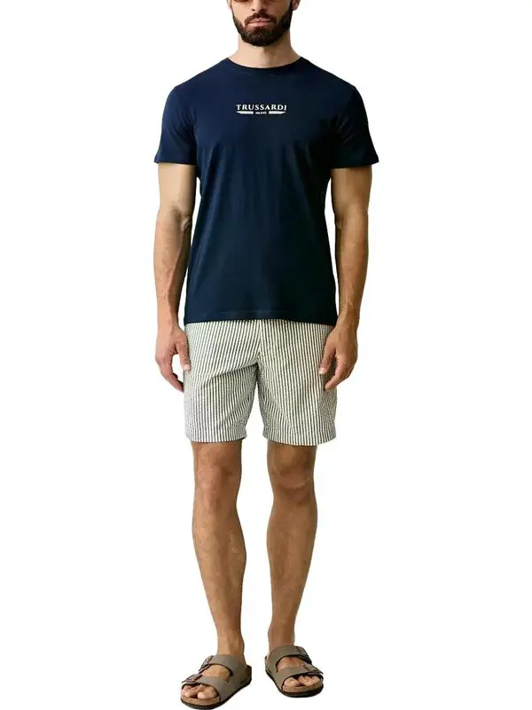TRUSSARDI Logo-print Short-sleeve T-shirt - Blue