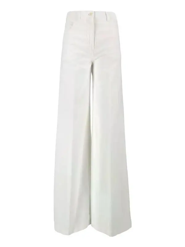 Aspesi Wide-leg High-waisted Trousers - White
