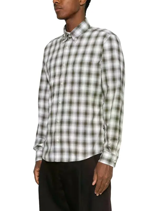 BOSS Check-pattern Button-down Shirt - White