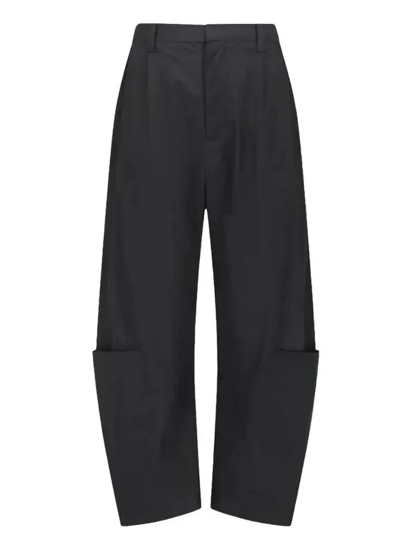AMOMENTO Poplin Pocket Detail Trousers - Grey