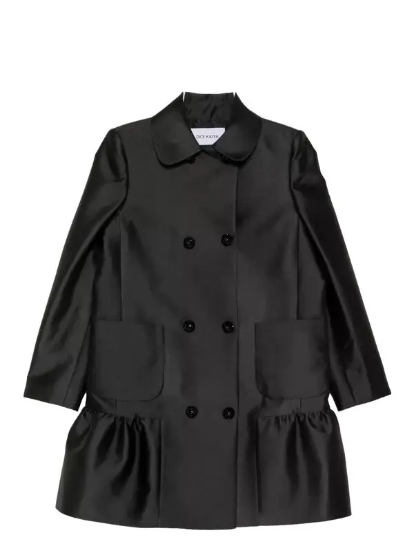 Dice Kayek Sequin-embellished Ruffled Coat - Black