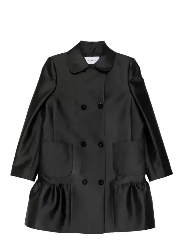 Dice Kayek Sequin-embellished Ruffled Coat - Black