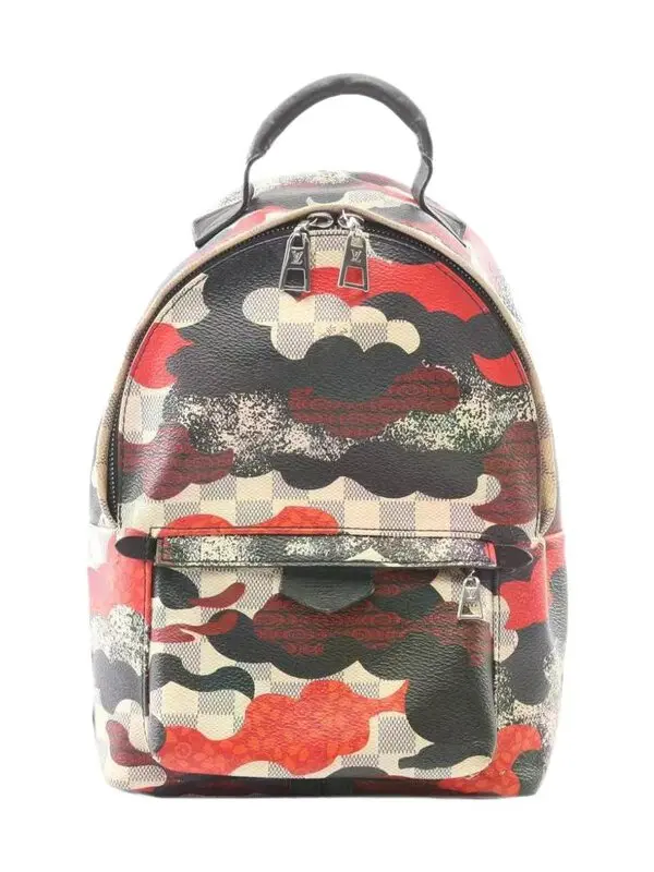 LOUIS VUITTON 2017 Patchwork Waves Damier Palm Springs Pm Backpack - White