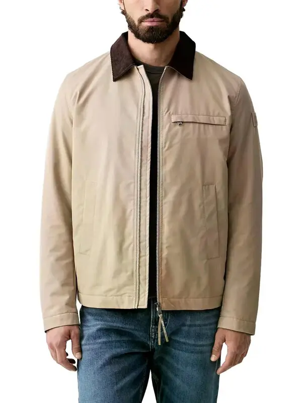JOOP! Corduroy Collar Zip-up Jacket - Neutrals