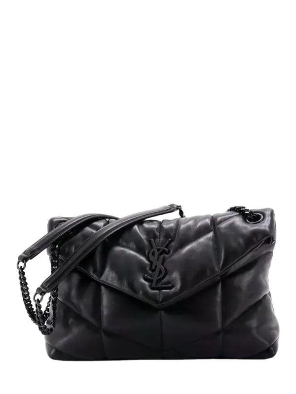 Saint Laurent Loulou Puffer Shoulder Bag Quilted Leather Small Crossbody Bag - Black