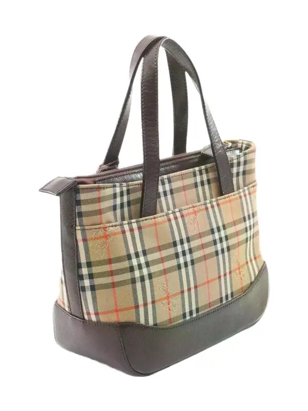 Burberry Haymarket Check Canvas Handbag - Neutrals