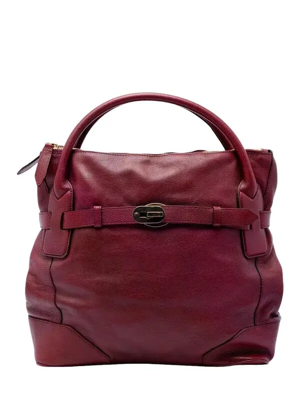 Burberry Leather Bartow Satchel - Red