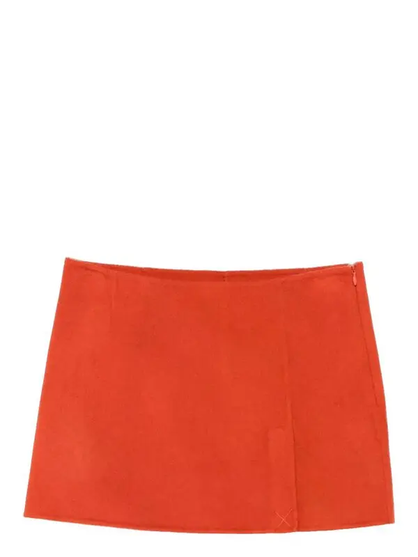 P.a.r.o.s.h Felted Texture High-waisted Mini Skirt - Orange