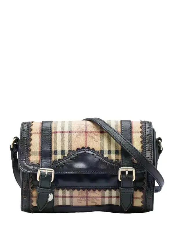 Burberry Haymarket Check Coated Canvas Brogues Doyle Crossbody Bag - Neutrals
