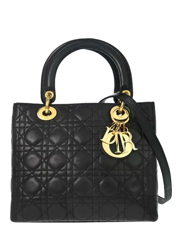 Dior Lady Cannage Tote Bag - Black