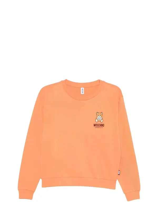 Moschino Teddy Bear Logo Print Crewneck Sweatshirt - Orange