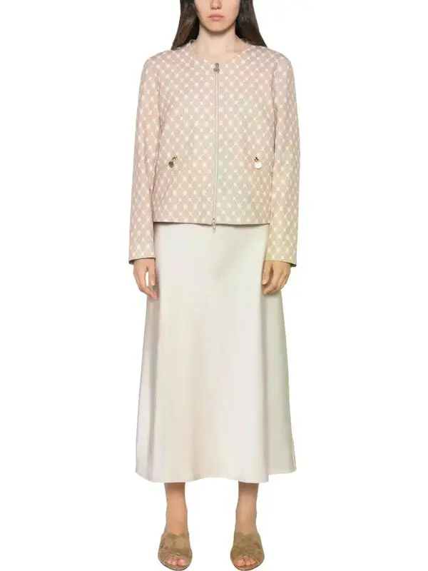 BETTY BARCLAY Geometric Print Zip-up Jacket - Neutrals