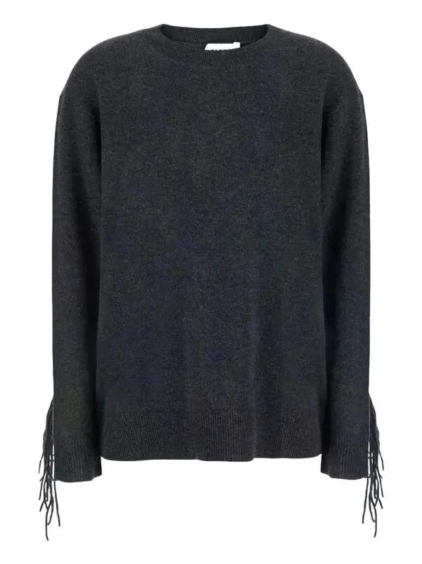 P.a.r.o.s.h Cashmere Sweater With Fringe Detail - Grey