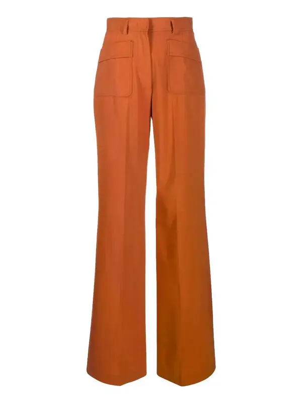 FAY Pressed-crease Palazzo Pants - Orange