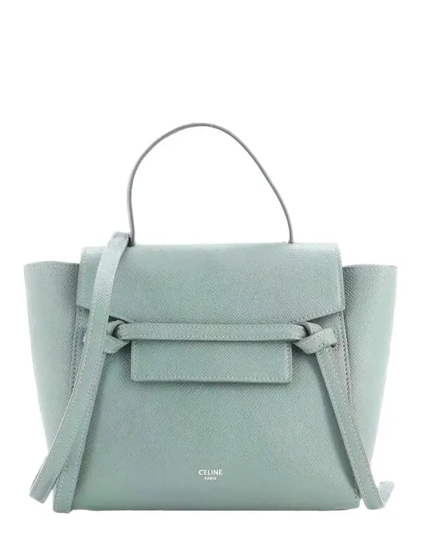 Celine Belt Bag Textured Leather Nano Shoulder Bag - Green