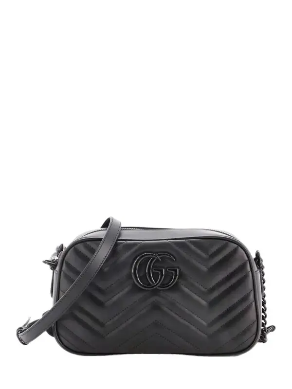 Gucci Gg Marmont Matelassé Leather Small Shoulder Bag - Black