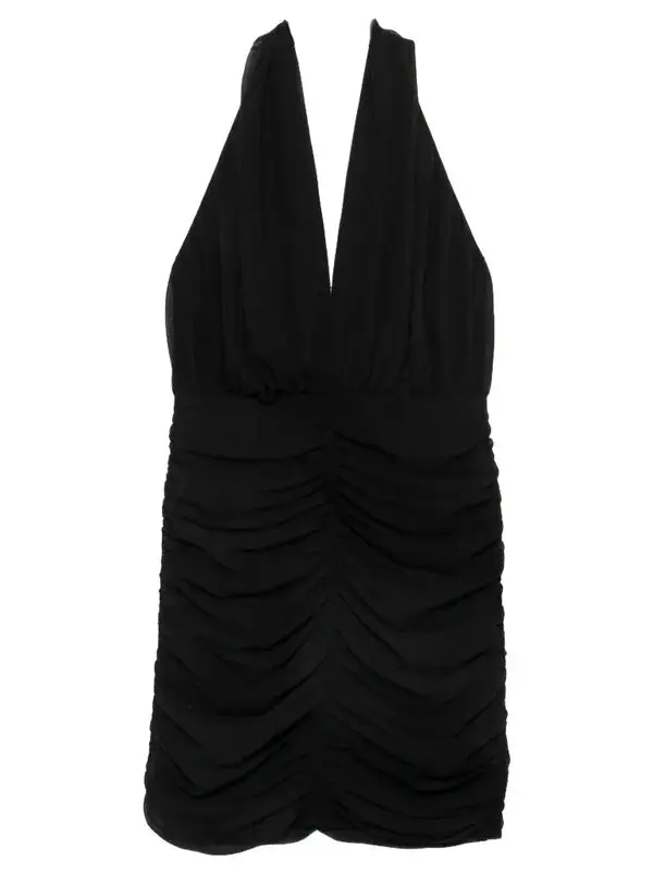 ROTATE BY BIRGER CHRISTENSEN Ruched Sequin-embellished Ruffled Mini Dress - Black