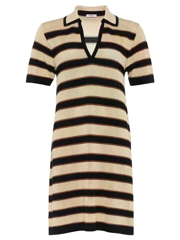 ERES Hémisphère Striped Knitted Mini Dress - Neutrals