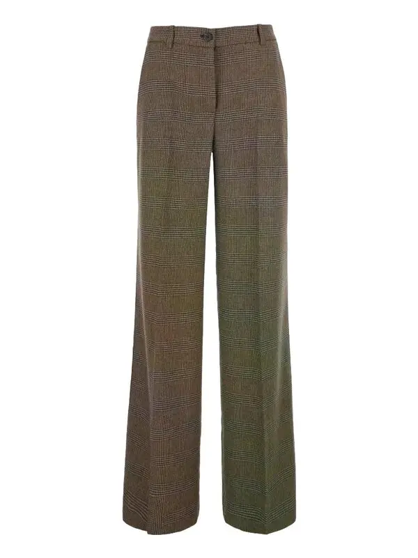 P.a.r.o.s.h Check-pattern Wide-leg Trousers - Brown