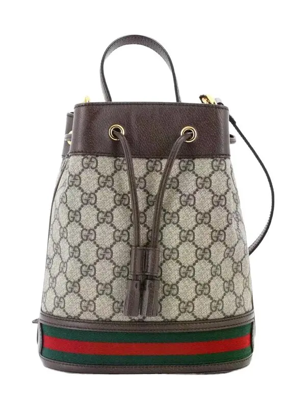 Gucci Ophidia Gg Coated Canvas Small Bucket Bag - Brown