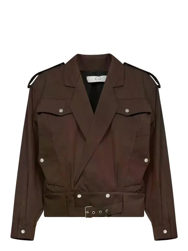 Co Belted Double-breasted Jacket - Brown