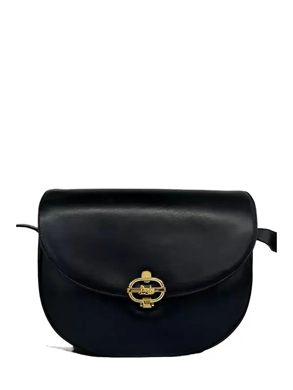 Celine 20th Century Leather Carriage Crossbody Bag - Black