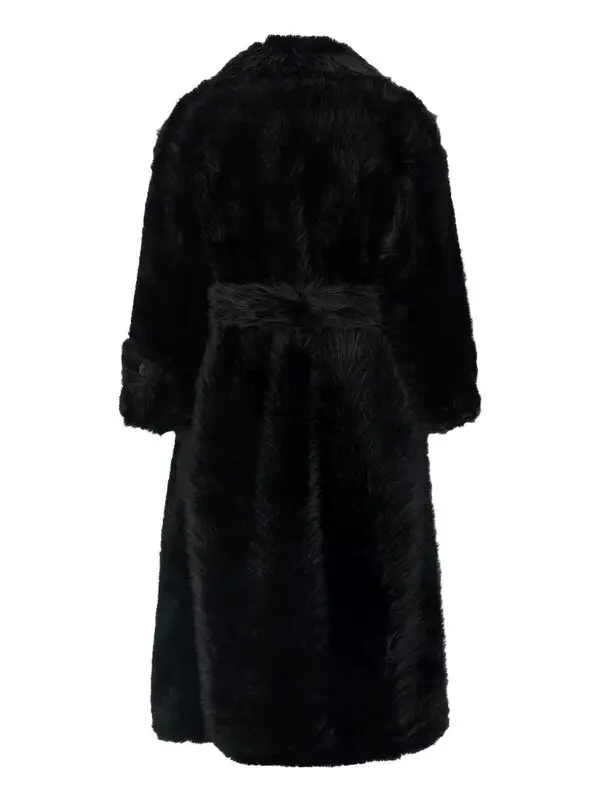 B&B COUTURE Jackie Faux Fur Coat - Black