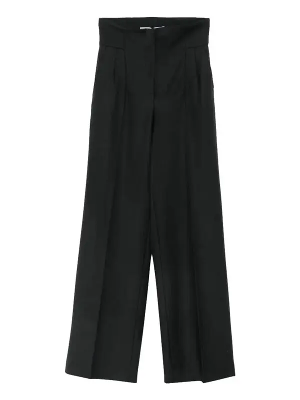 DE SANTIS Pleated Wide Leg Trousers - Black