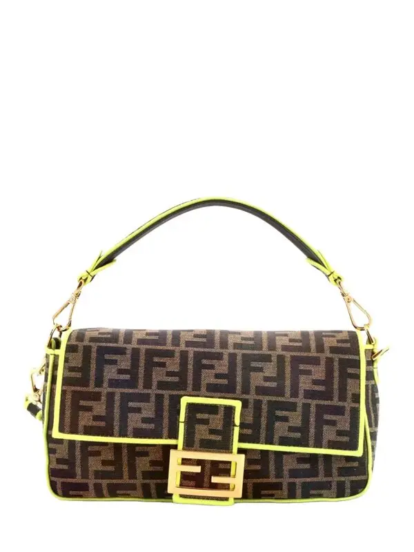 Fendi Baguette Nm Bag Zucca Canvas Medium Shoulder Bag - Brown