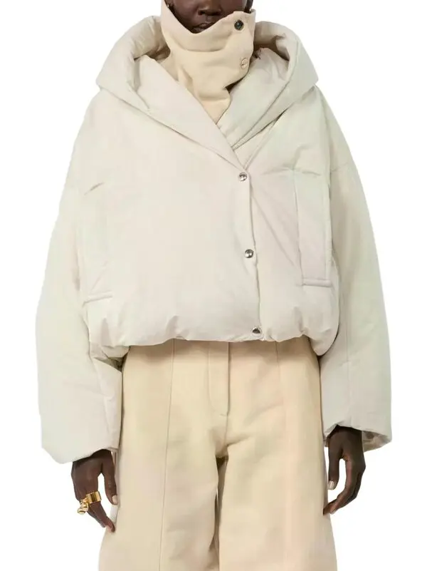 Sportmax Quilted Hooded Jacket - Neutrals