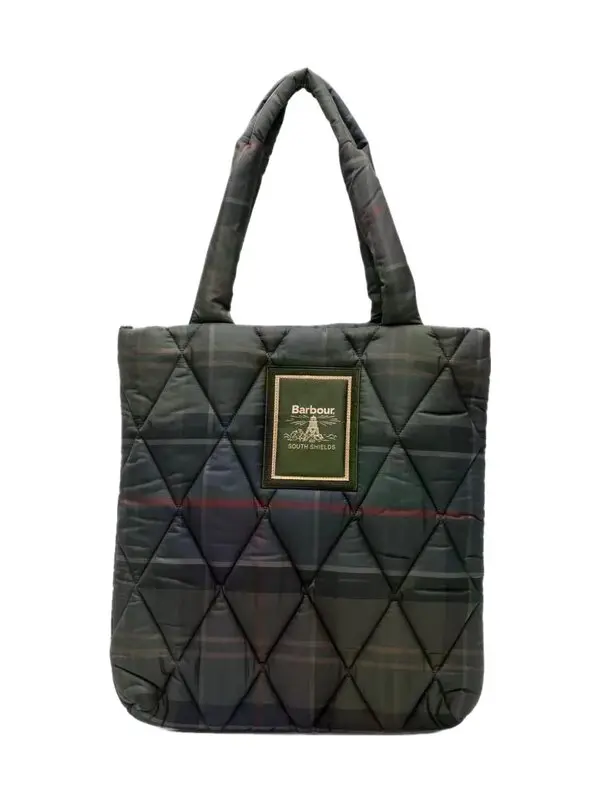 Barbour Arlene Tartan Quilted Tote Bag - Green