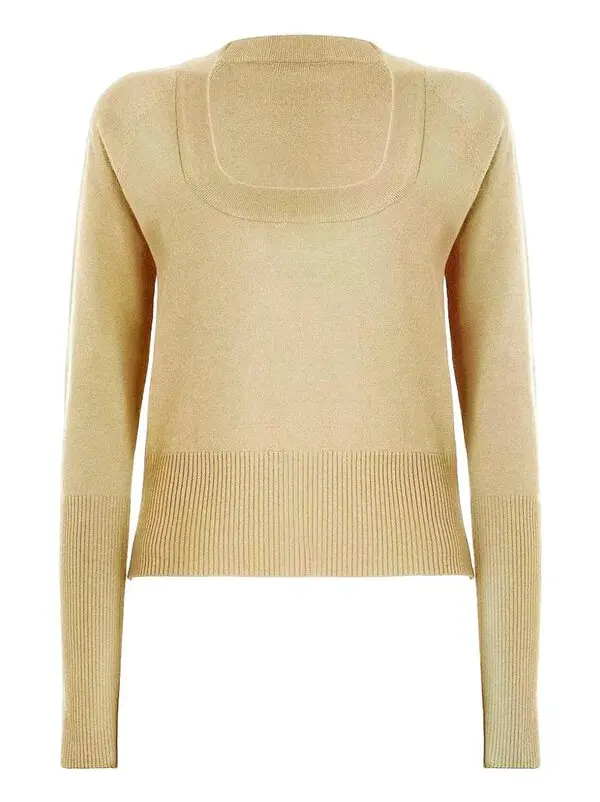 Wolford Ribbed Knit Long Sleeve Sweater - Brown